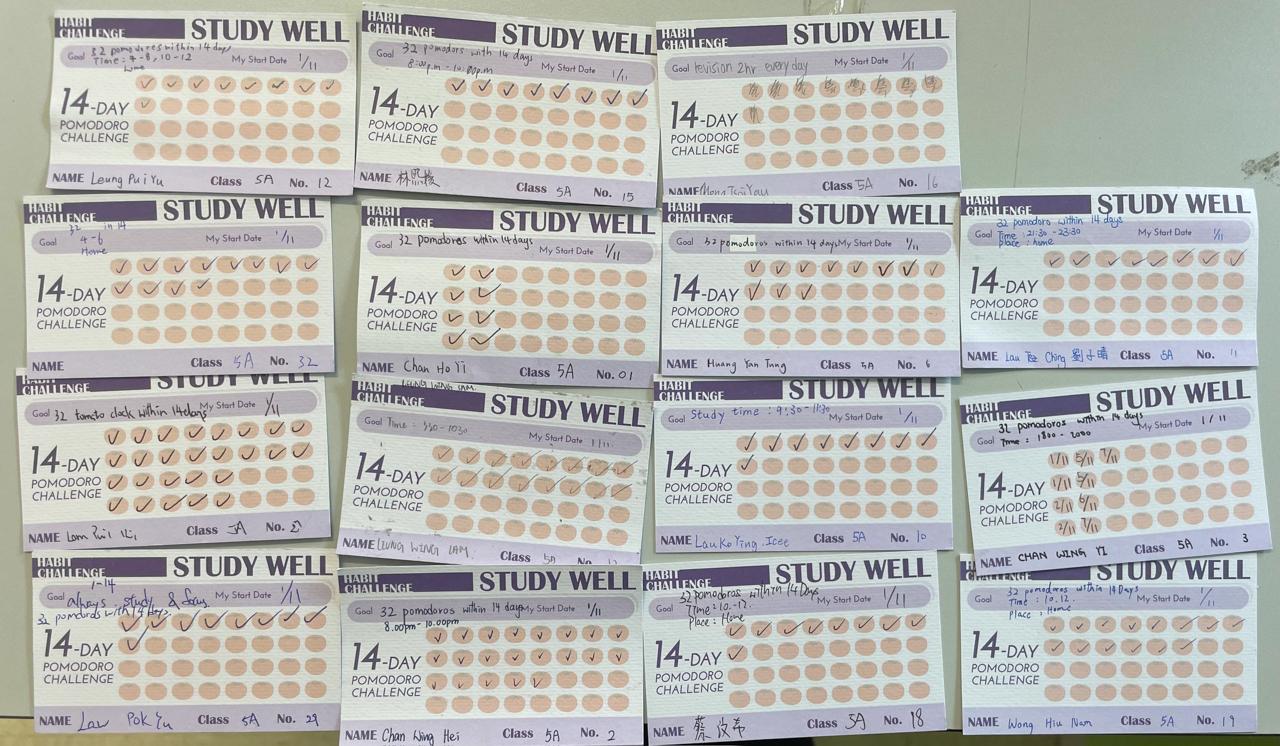 Study Well：14-Day Pomodoro Challenge 2022 — 番茄鐘學習法（有效學習促進委員會） | 保良局馬錦明中學